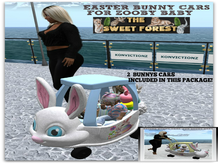 Second Life Marketplace - EASTER BUNNY CARS FOR ZOOBY BABY